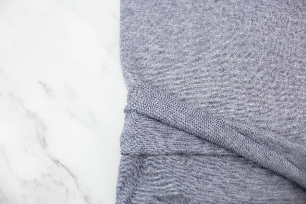 Heather Blue Brushed Sweater Knit Fabric Remnant 42 inches width ...