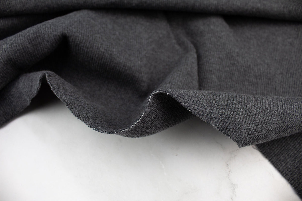 Heather Dark Gray Rib Knit Medium Weight for Ribbing and Cuffs by the ...